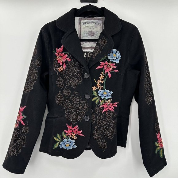 DBSport | Jackets & Coats | Db Sport Black Floral Embroidered Victorian ...